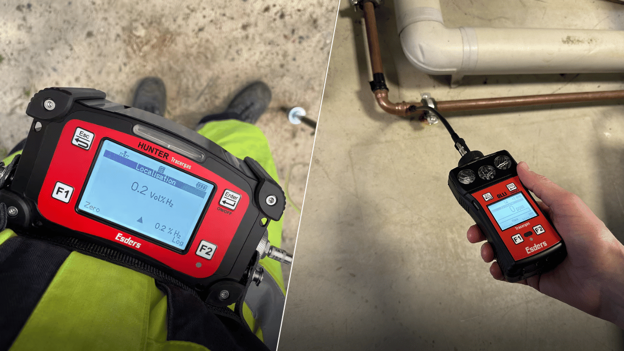 Detectores de fugas de agua mediante gas trazador - Esders GmbH